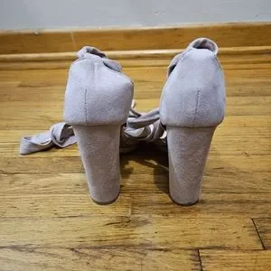 Lulus | Shoes | Lulus Dorian Pale Pink Wedding Prom Faux Suede Tie Up ...